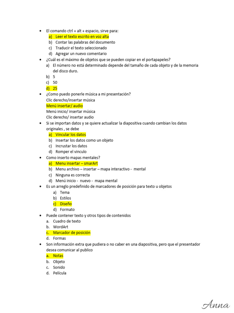 Examen 1 y 2 Ofimatica | PDF | Hoja de cálculo | Microsoft Excel