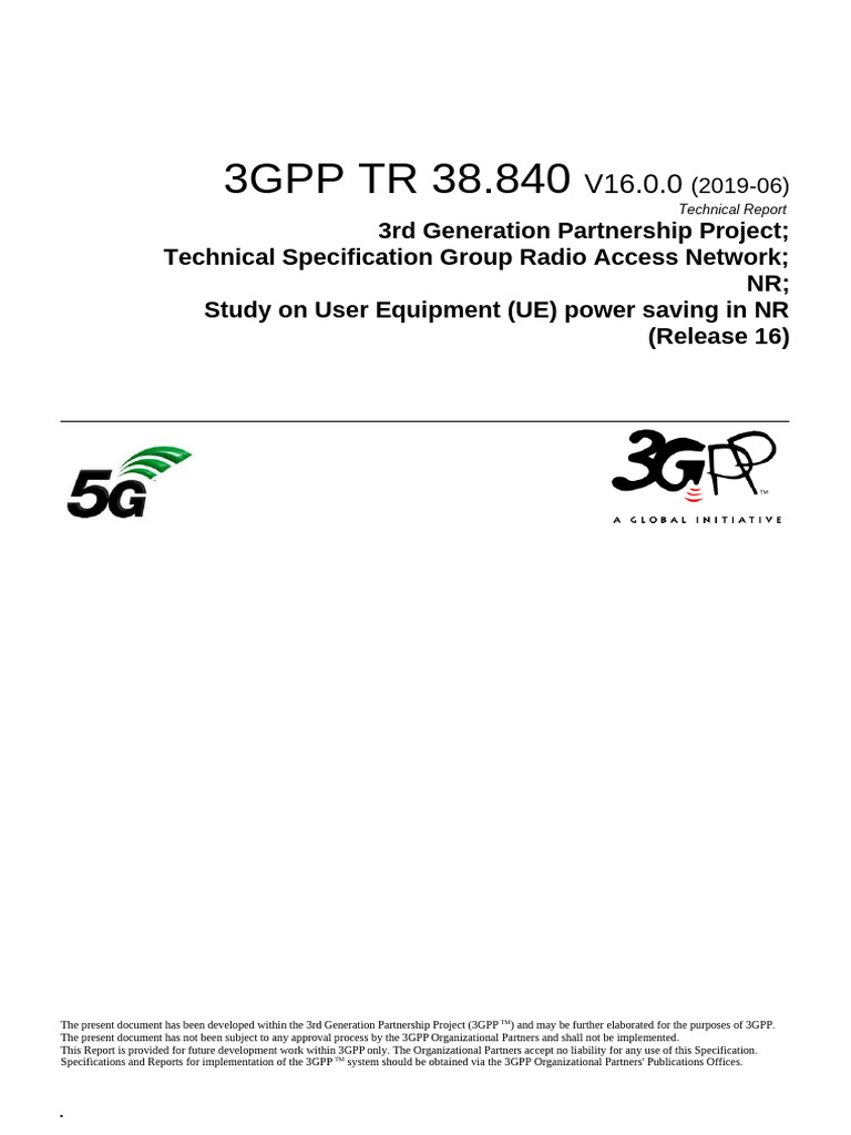 3GPP TR 38.840 Study On UE NR Power Saving Features | PDF | Nokia ...