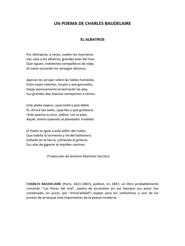 Un Poema de Charles Baudelaire | PDF