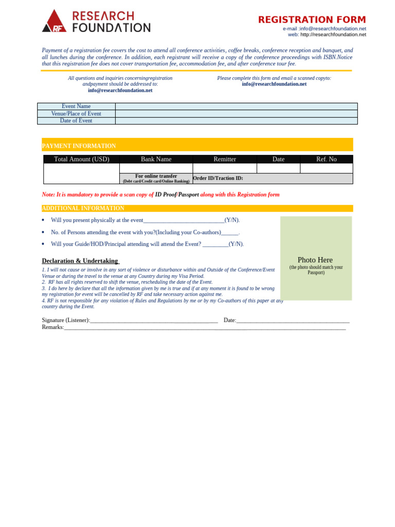 Conference Registration Fee Details | PDF