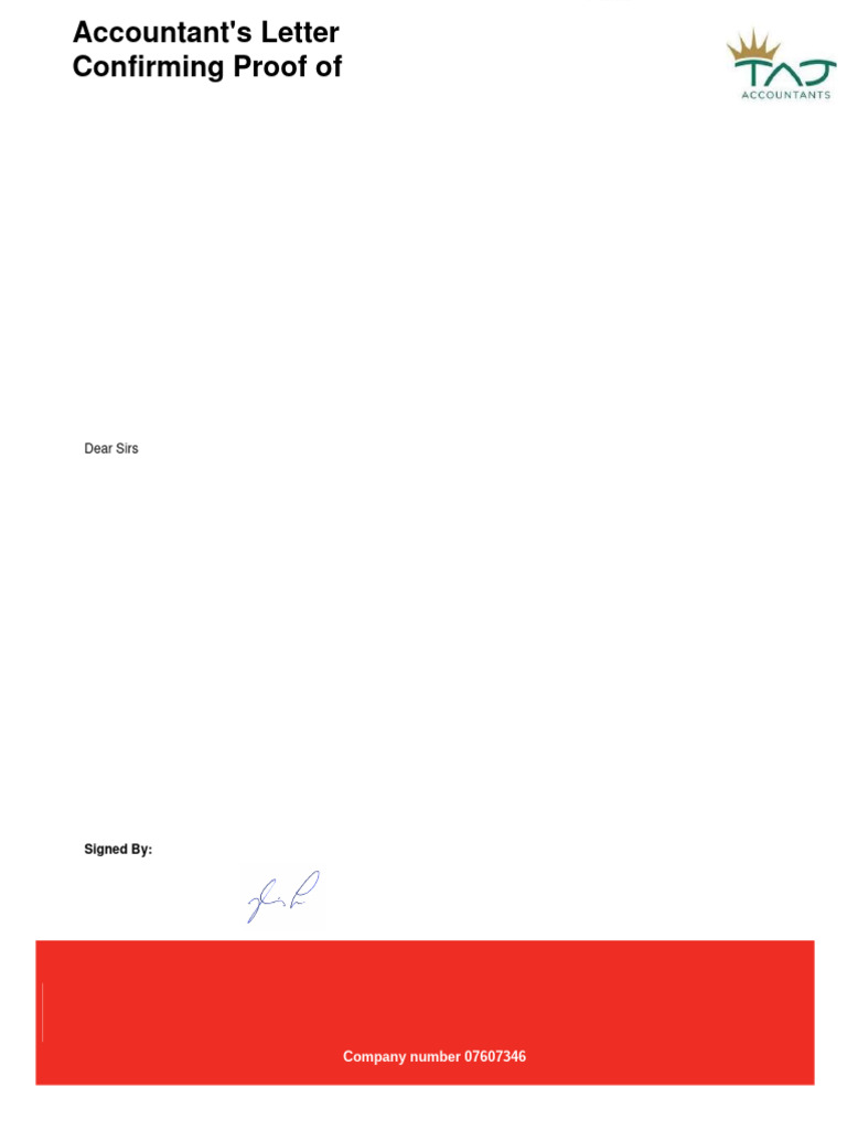 Accountant's Income Confirmation for Muyed | PDF