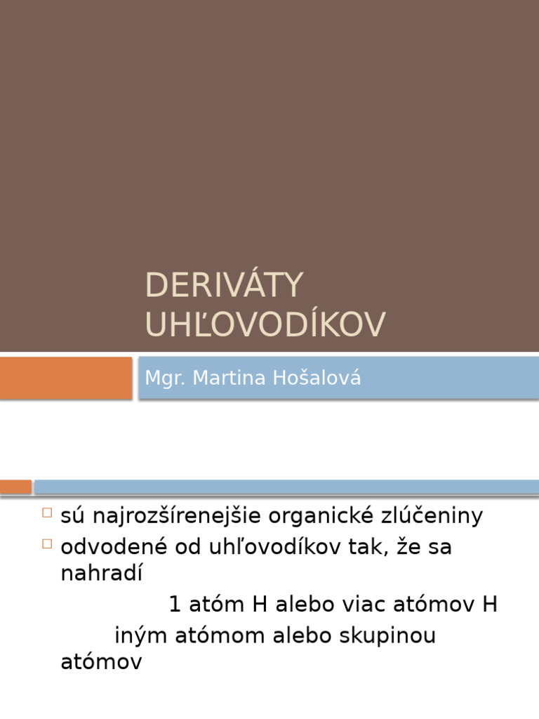DerivÃ¡ty Uhä Ovodã Kov | PDF