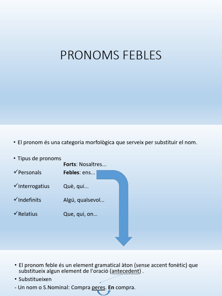 Pronoms Febles | PDF