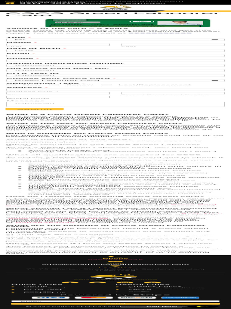CSCS Green Labourer Card - Construction Cards Solution | PDF ...