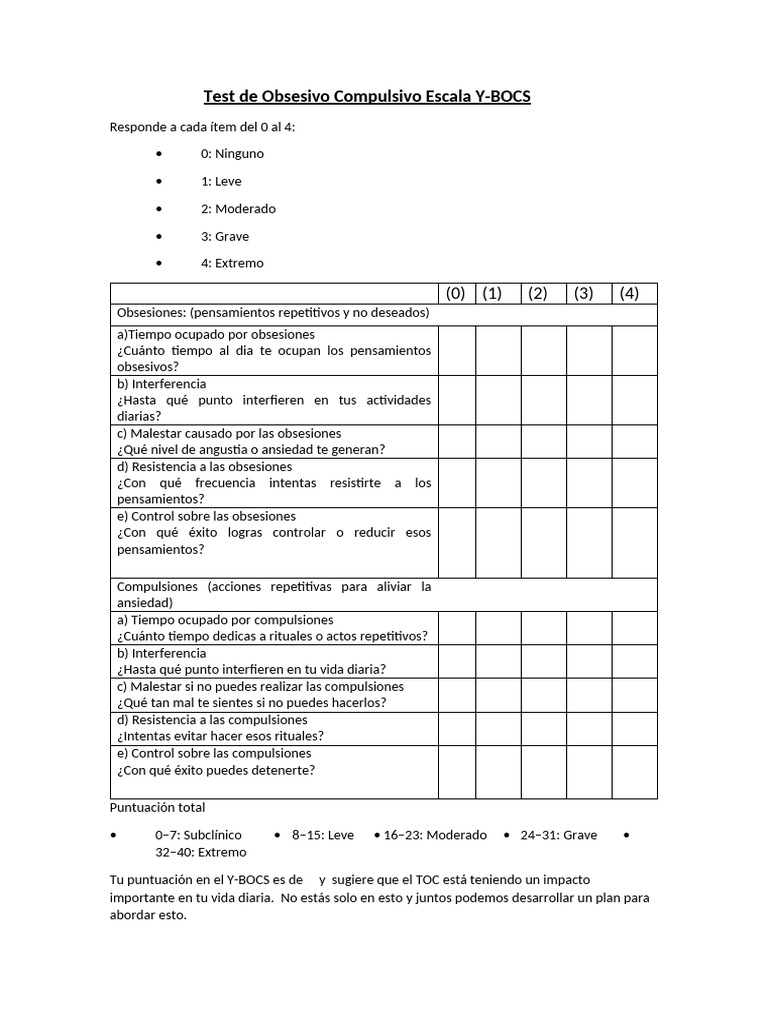 Test y Bocs | PDF