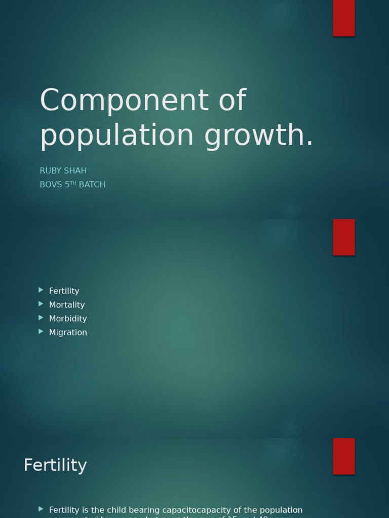 Component of Population Growth.: Ruby Shah Bovs 5 Batch | PDF