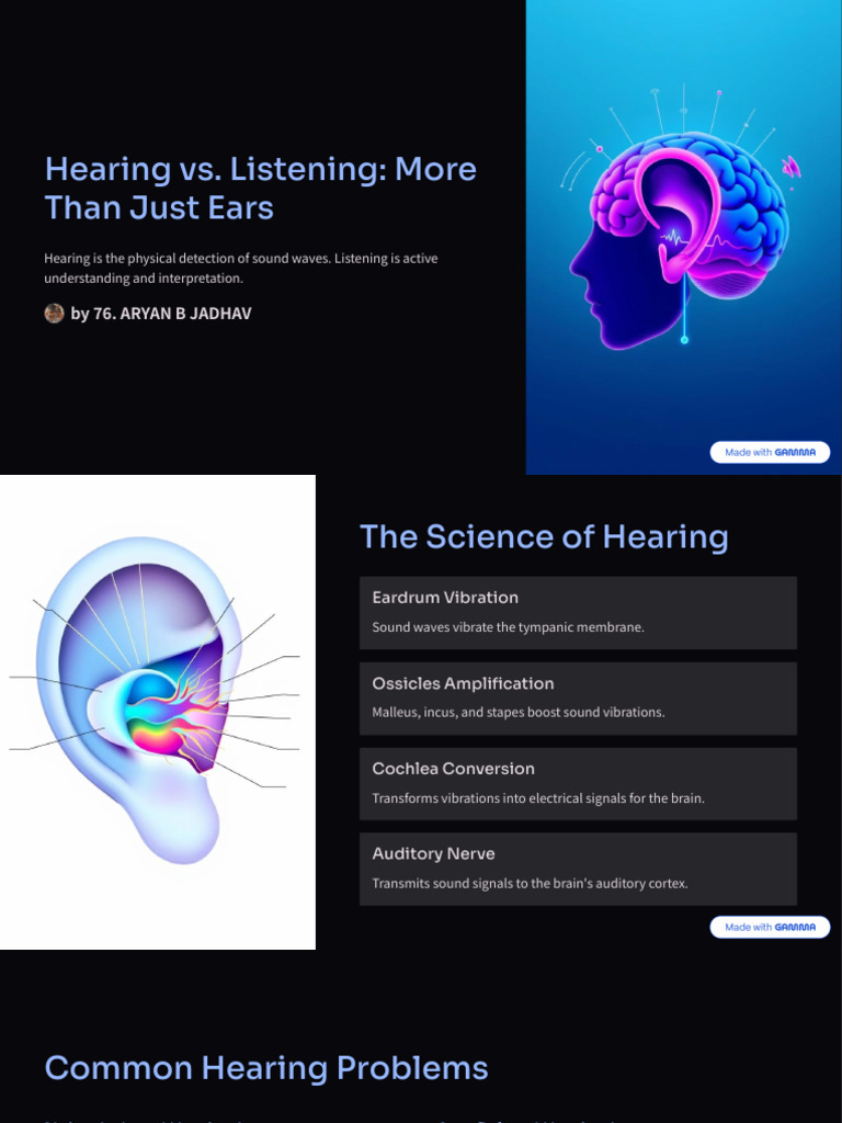 Hearing Vs Listening More Than Just Ears Pdf Hearing Ear
