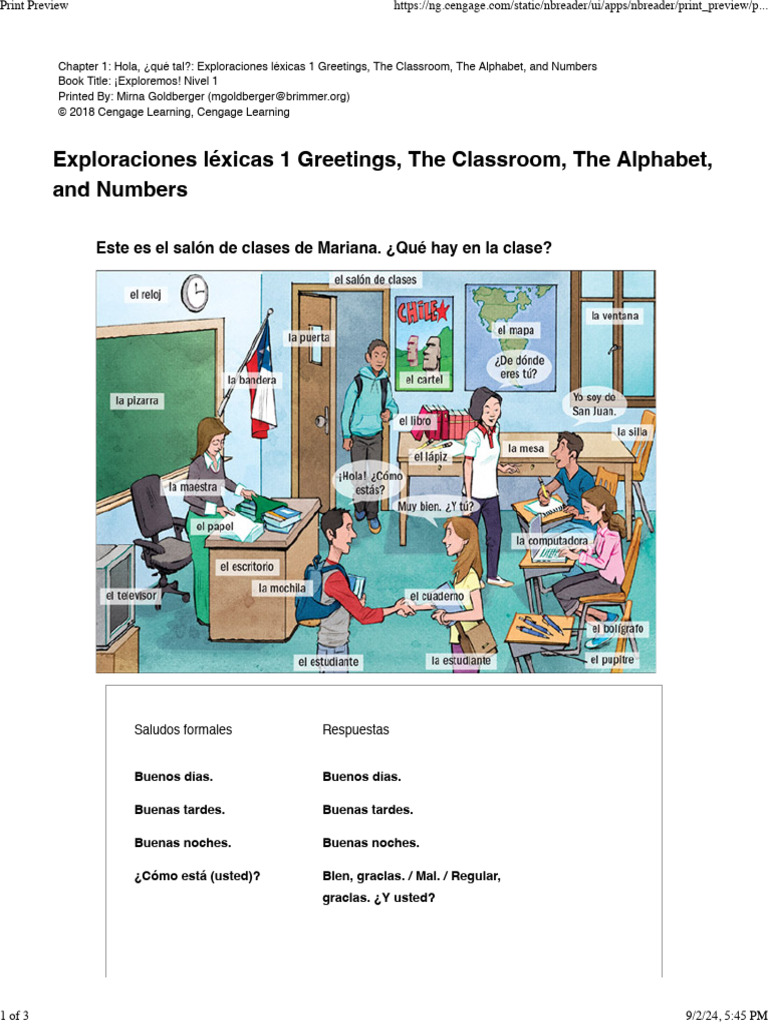 EXPLOREMOS 1 Capítulo 1 Hola, Que Tal Exploraciones Léxicas 1 | PDF