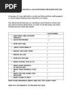 Spanish Dialogue Writing Practice | PDF | Rubric (Academic) | Linguistics