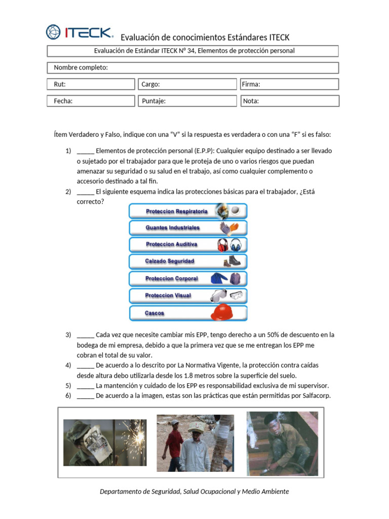 Evaluación de Procedimiento - EPP | PDF