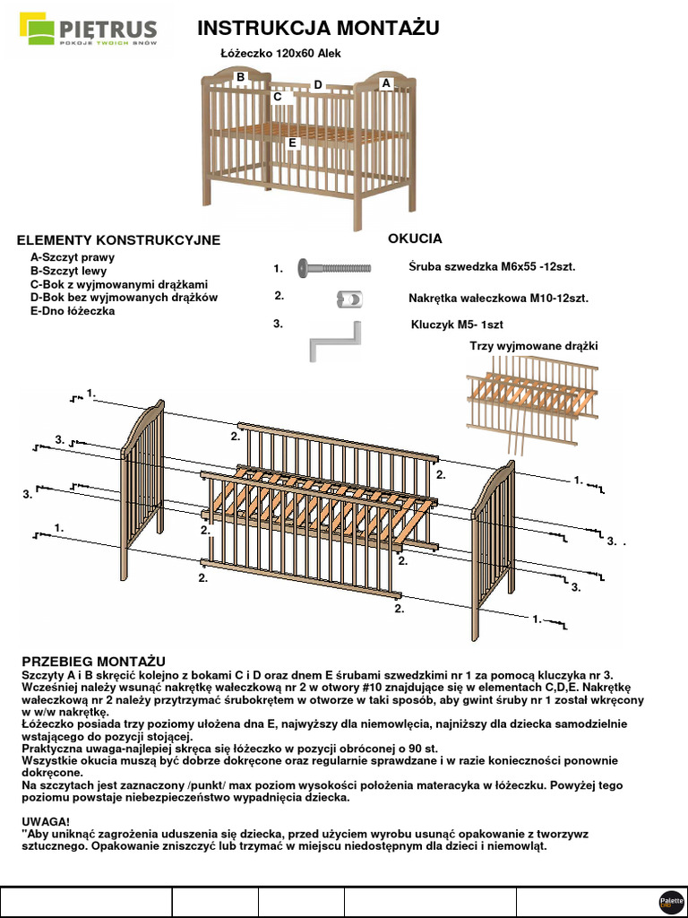 Instrukcja Montazu Lozeczka Drewnianego Alek | PDF