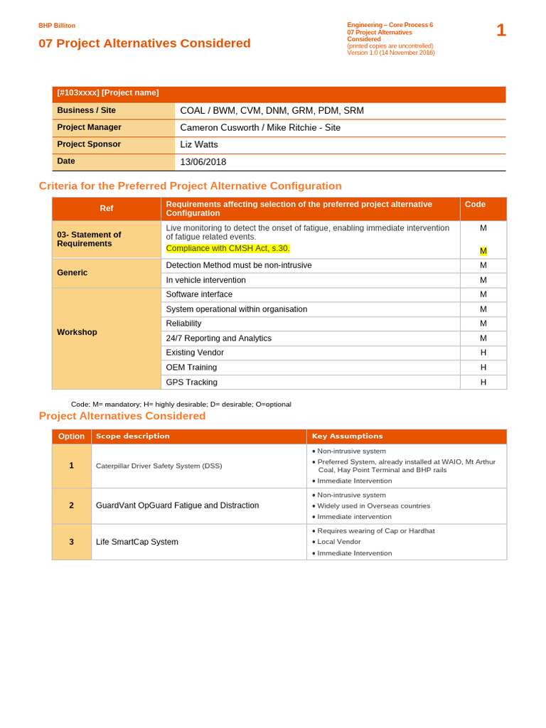 04a - Example Project Alternatives Considered | PDF | Computing