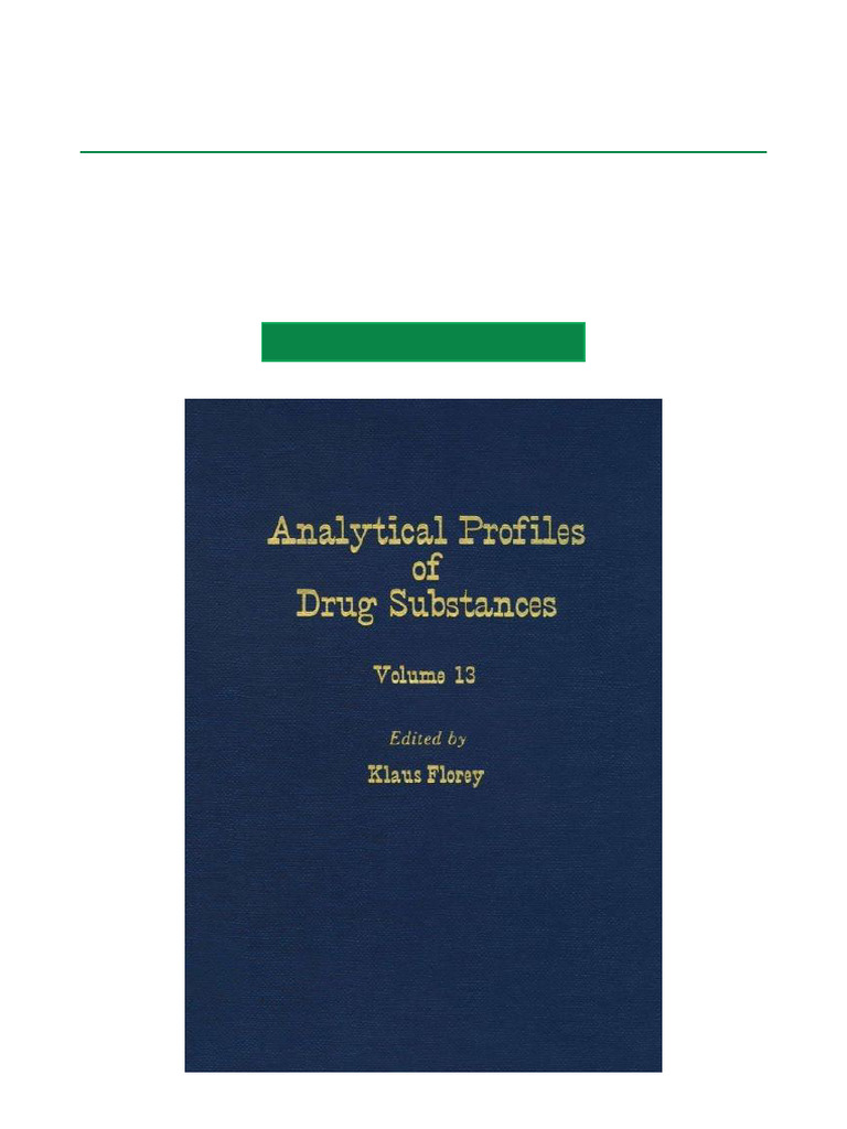 Profiles of Drug Substances, Excipients and Related Methodology Vol 13 ...