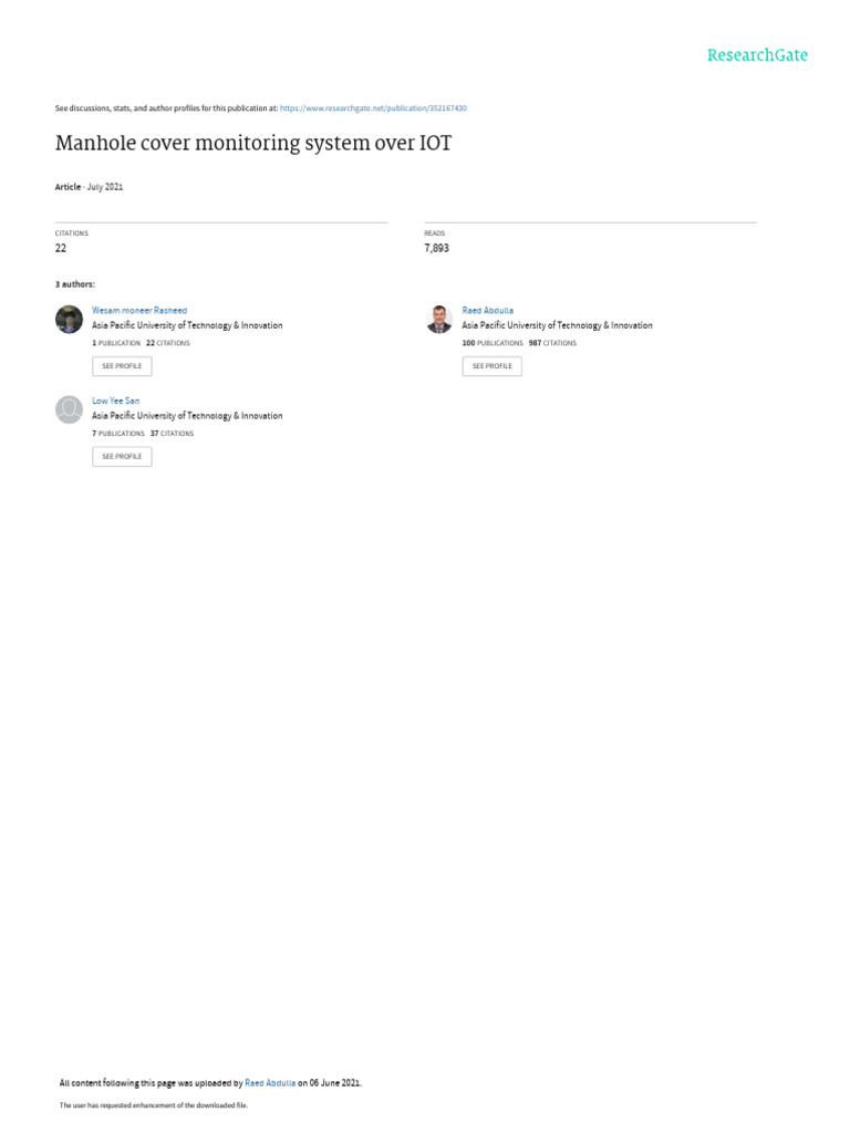 Volume5 Issue3 Paper1 2021 | PDF | Computer Vision | Internet Of Things