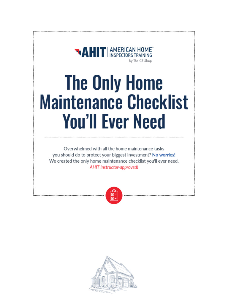 AHIT The Only Home Maintenance Checklist You Will Ever Need | PDF ...