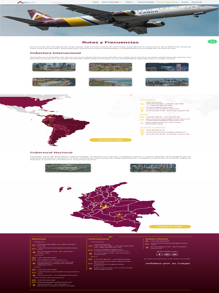 Rutas y Frecuencias de AerCaribe | PDF