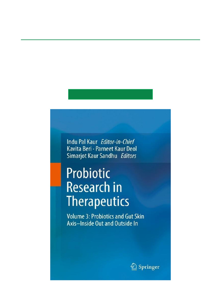 Probiotic Research in Therapeutics Volume 3 Probiotics and Gut Skin ...