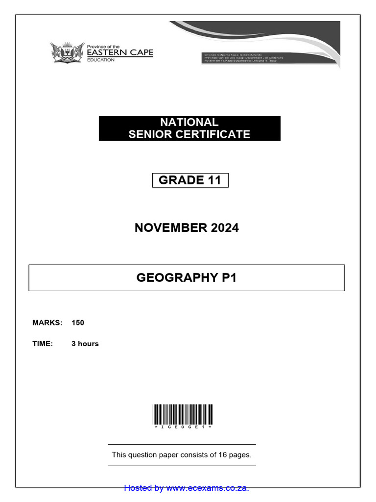 GEOGRAPHY P1 QP GR11 NOV 2024 ENG D - Watermark | PDF | Wound | Drought