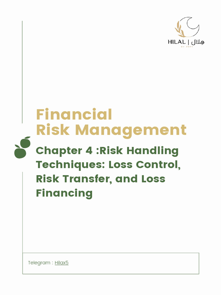 Chapter 4 Risk Handling Techniques Loss Control, Risk Transfer, and ...