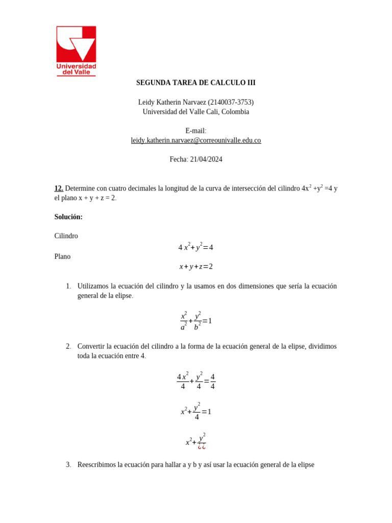 TAREA DE CALCULO III ultimo | PDF | Curva | Hélice