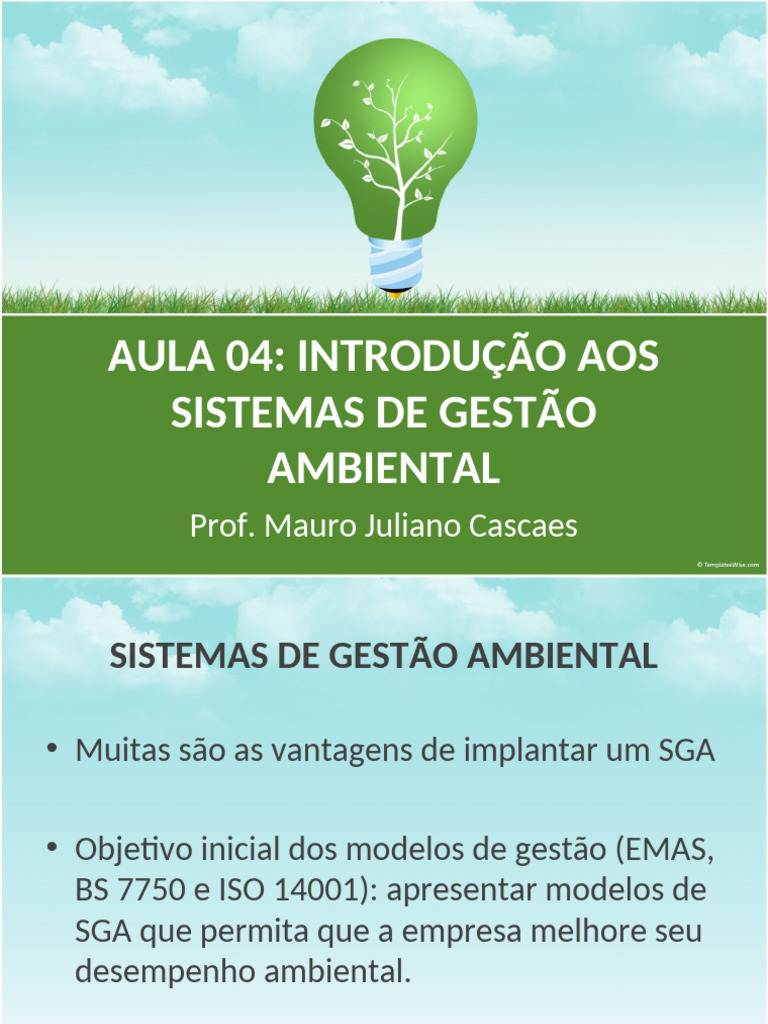 Aula4 IntroducaoSistemasGestaoAmbiental | PDF | Desperdício | Ambiente natural