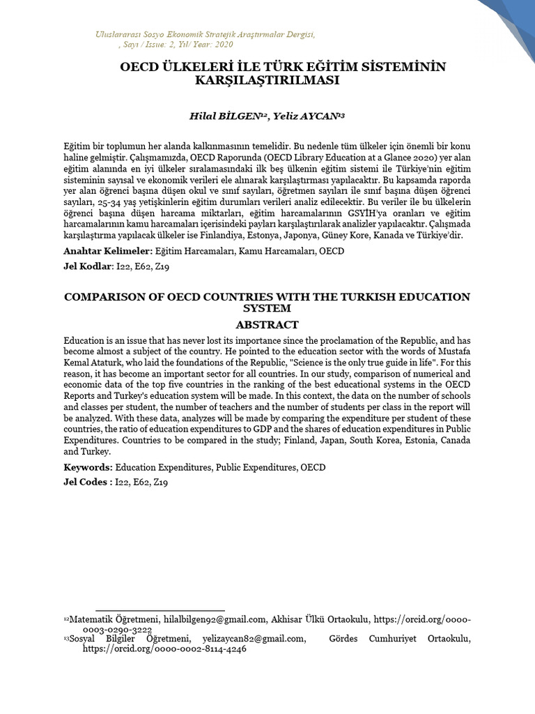 Oecd - Lkeler - Le T - RK e - T - M S - Stem - N - N Kar - Ila - Tirilmasi (#1214322) - 2811637 ...