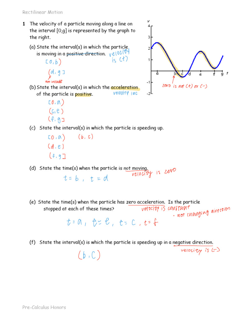 1.3 Rectilinear Motion 1 Velocity Graphs | PDF | Acceleration | Velocity