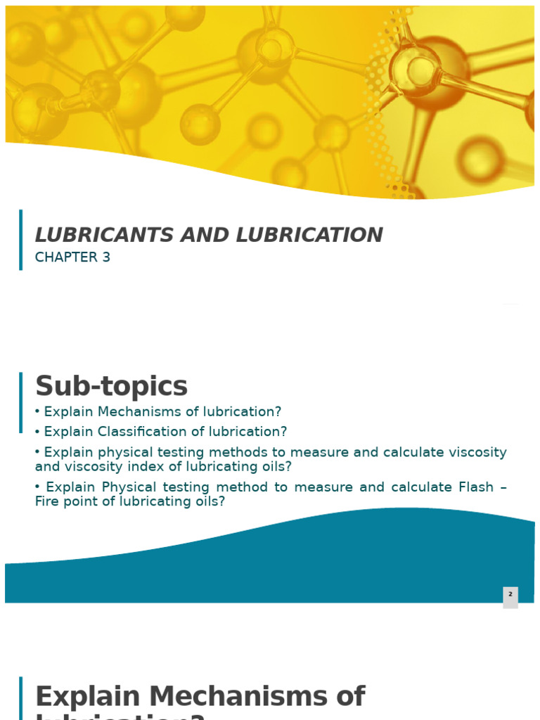 Lubrication Mechanisms and Testing Methods | PDF | Chemical Compounds ...