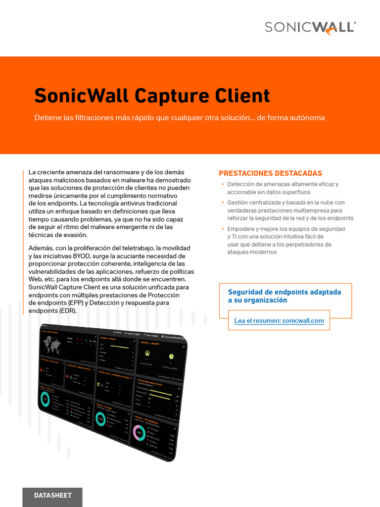 Seguridad avanzada de endpoints SonicWall | PDF | Cortafuegos ...