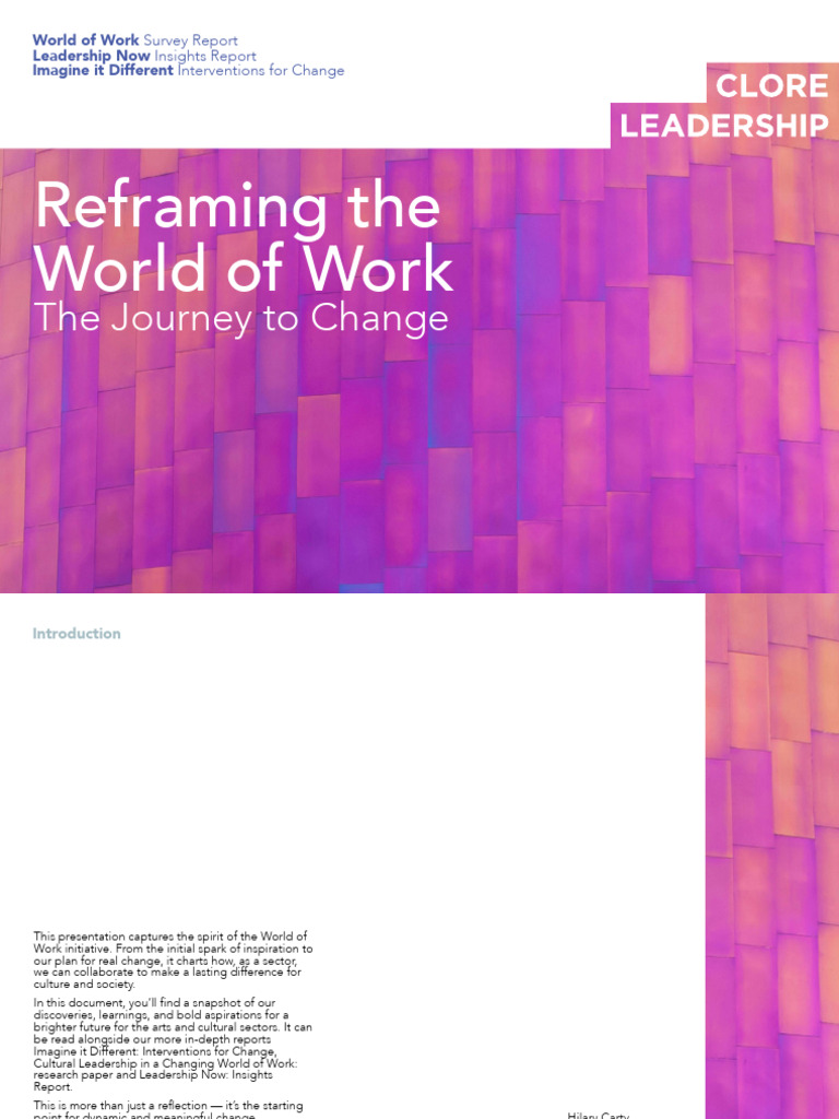 Reframing the World of Work | PDF | Sustainability | Leadership