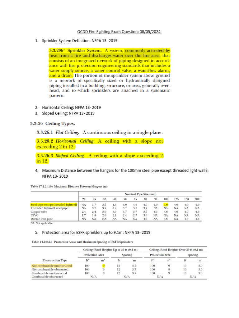 QCDD Mech Exam 08-05-2024 | PDF | Fire Sprinkler System | Fire Protection