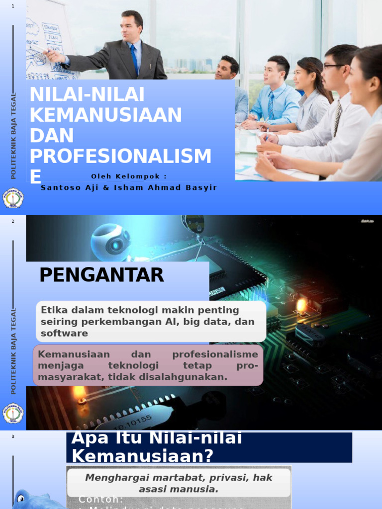 Nilai-Nilai Kemanusiaan Dan Profesionalisme | PDF