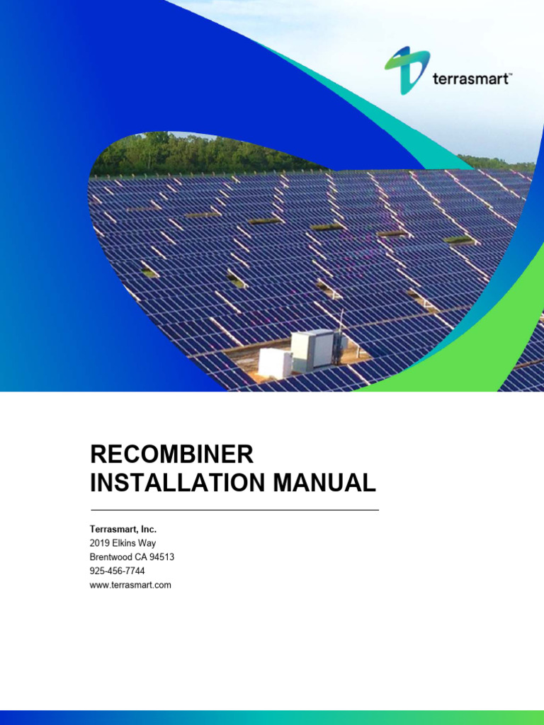 Terrasmart Recombiner Install Manual 1.5 | PDF | Fuse (Electrical ...