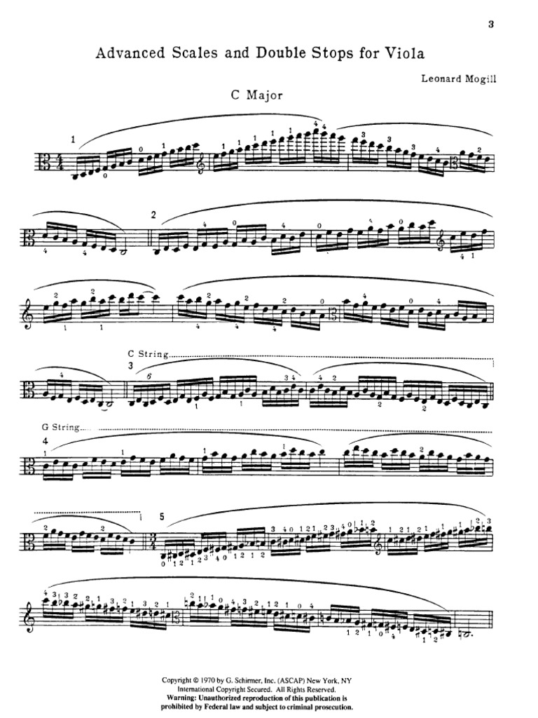 MOGILL Advanced scales viola 3 sample pages | PDF