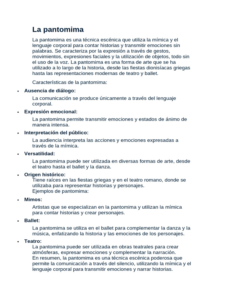 La Pantomima | PDF
