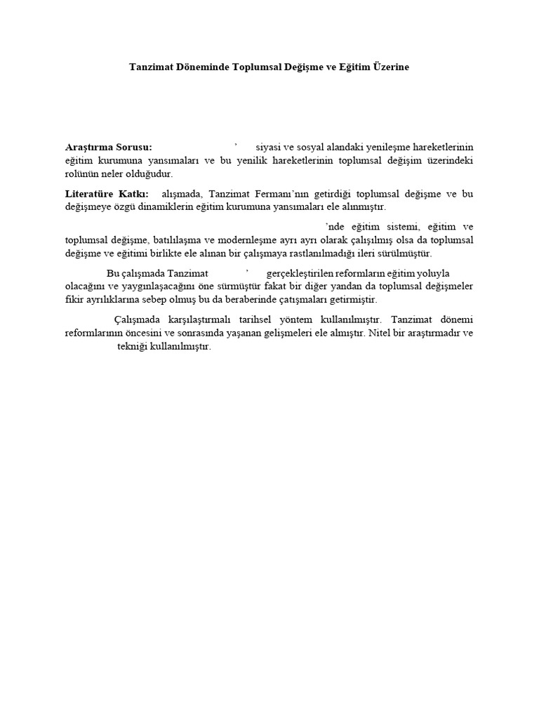 Tanzimat Döneminde Toplumsal Değişme Ve Eğitim Üzerine | PDF