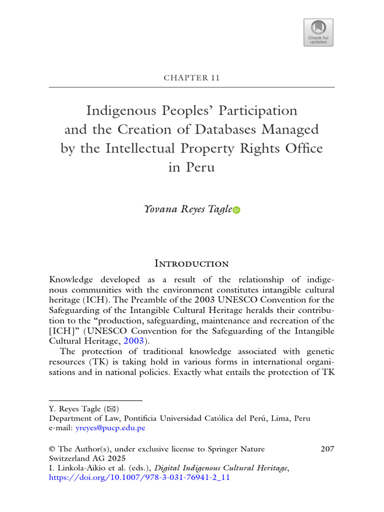 Indigenous Peoples' Participation and The Creation of Databases Managed ...