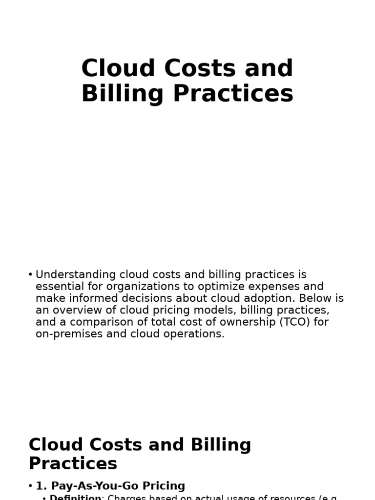 Cloud Computing Billing Models Explained | PDF | Cloud Computing | Pricing