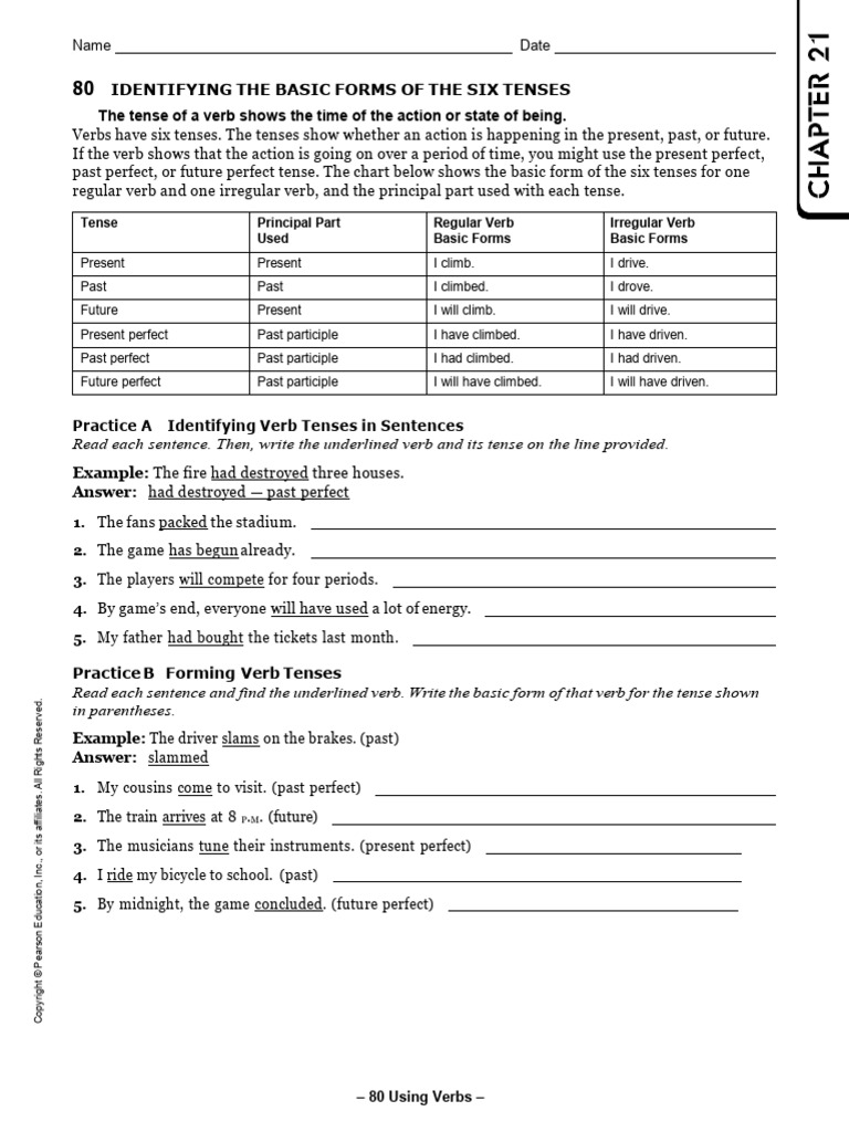Grammar Workbook Grade 7 - 84 | PDF | Verb | Grammatical Tense