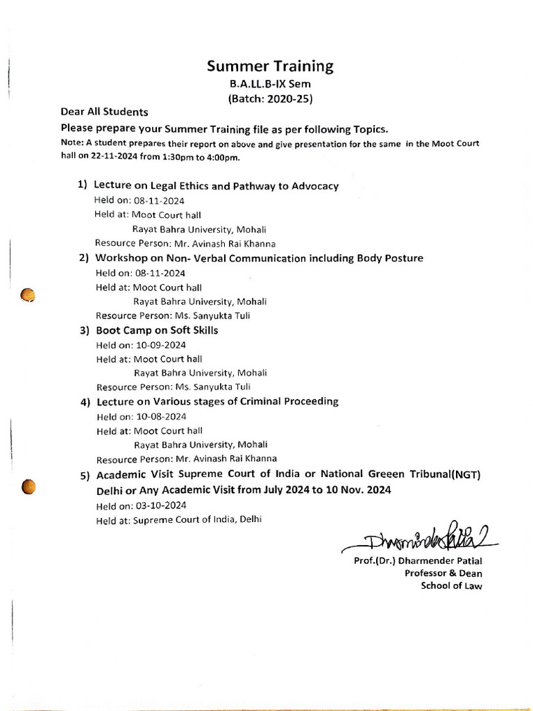 Summer Training | PDF