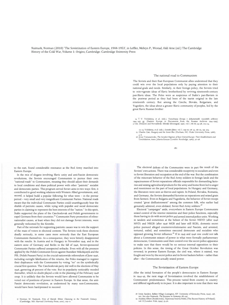 Sovietization of Eastern Europe (1944-1953) | PDF | Communism | Soviet ...