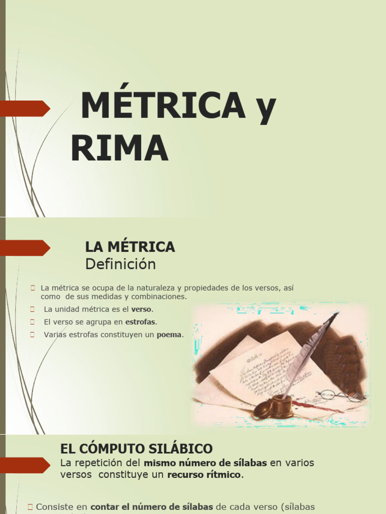 Métrica y Rima | PDF | Metro (poesía) | Sílaba