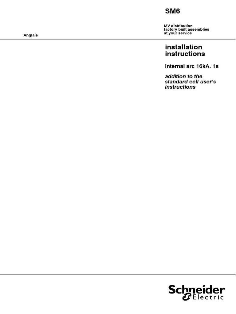 Installation Instructions SM6 - Schneider | PDF | Screw | Nut (Hardware)
