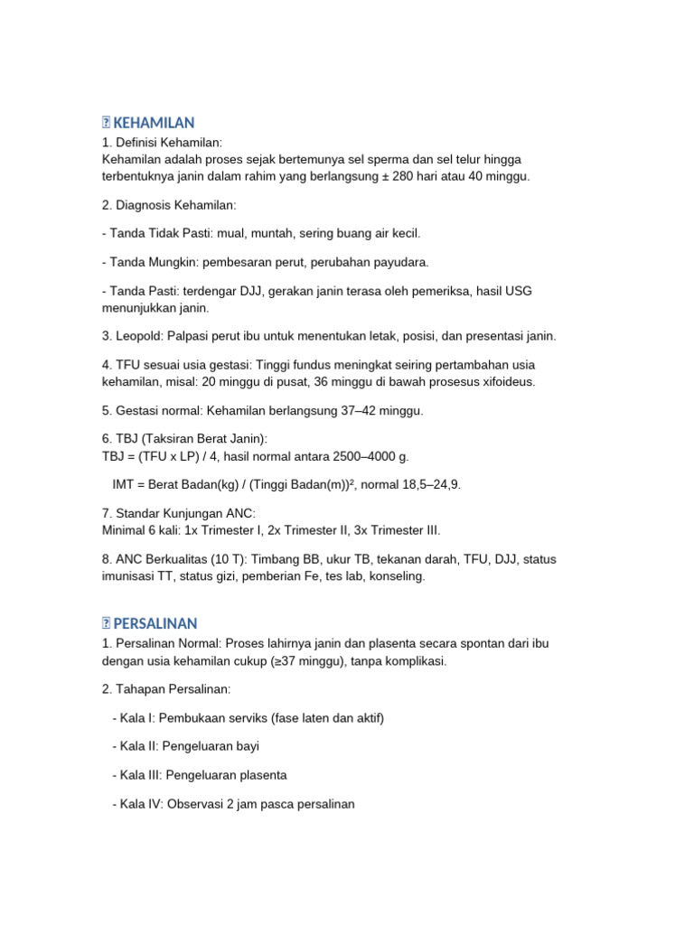 Materi_Kebidanan_Detail_Nifas_BBL | PDF