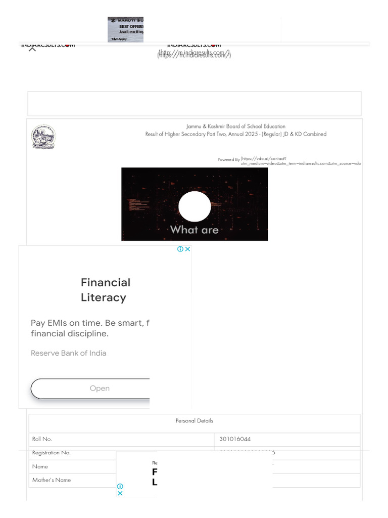 Result of Higher Secondary Part Two, Annual 2025 - (Regular) JD & KD ...