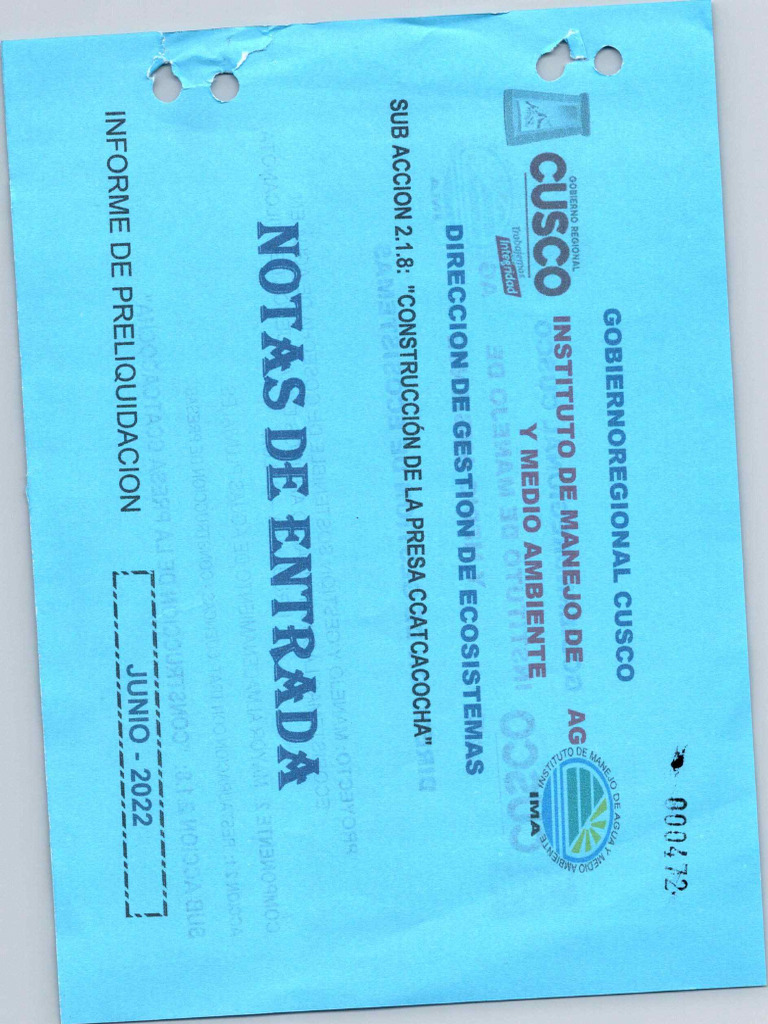 Notas de Entrada y Salida | PDF