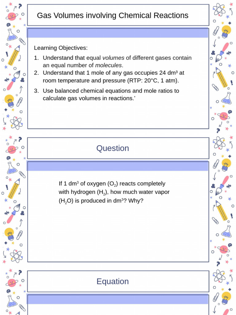 Gas Volume Calculations in Reactions | PDF | Gases | Mole (Unit)