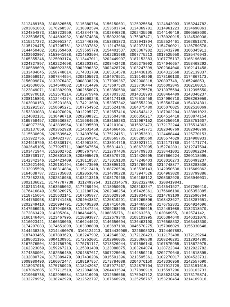 List of Unique Identification Numbers | PDF