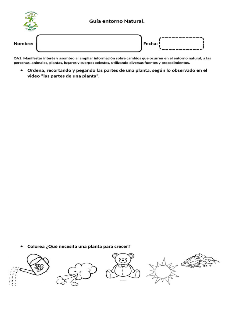 guia ordena una planta y lo que necesita. | PDF