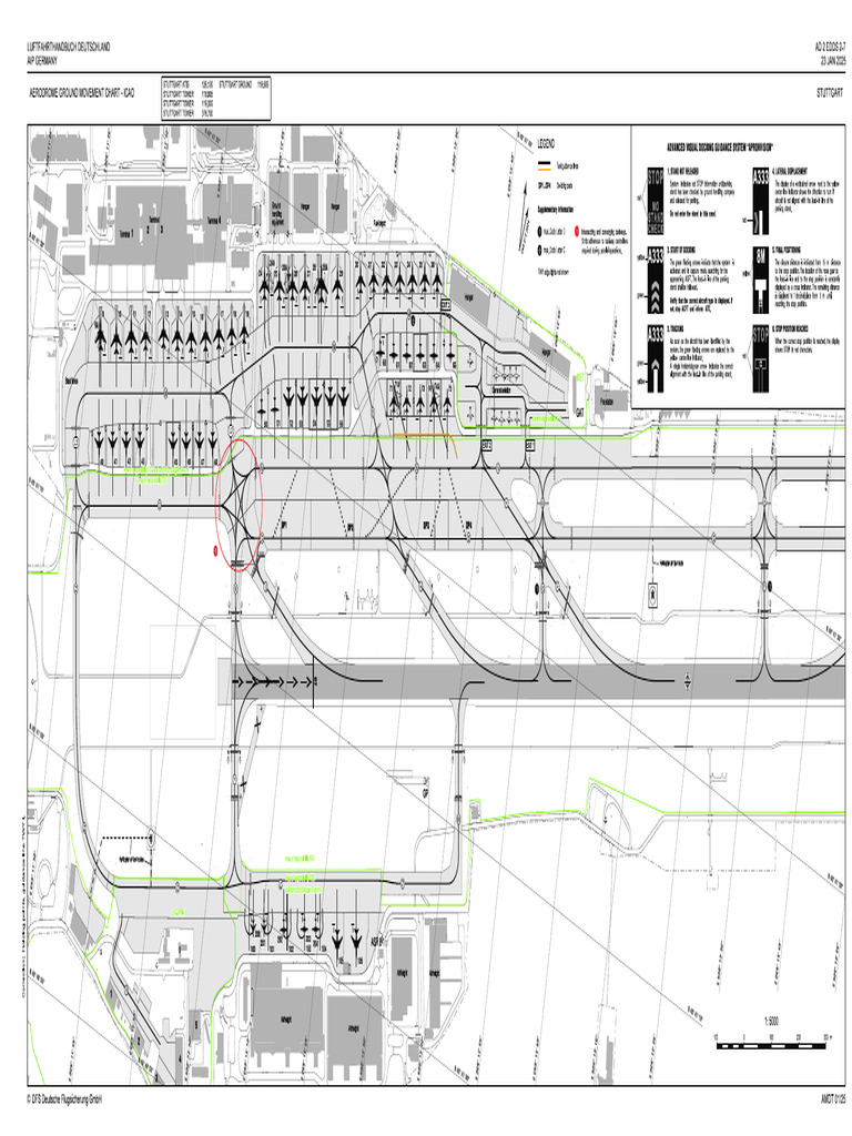 AD 2 EDDS 2-7 Aerodrome Ground Movement Chart - ICAO | PDF